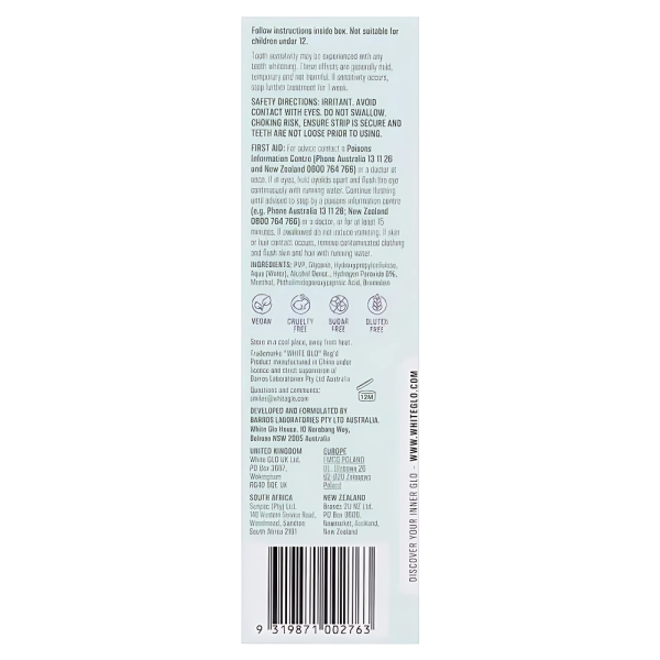 White Glo Advanced Whitening Strips 20 Pack - OralCare